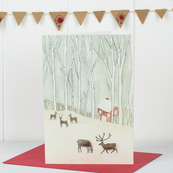 Scandi Woodland Reindeer Christmas Card – Papersheep