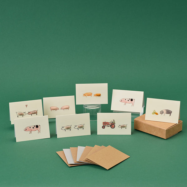 Boxed Collection of Mini Pig cards - 8 cards – Papersheep